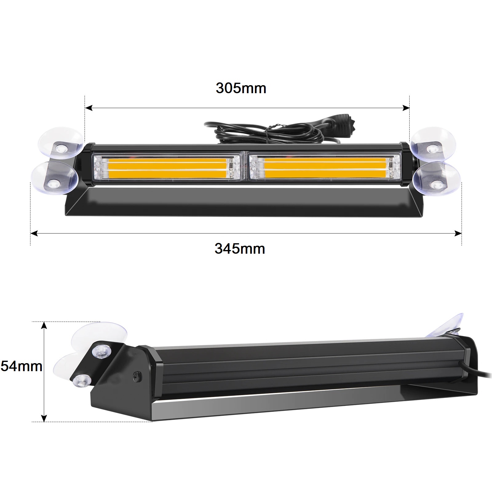 40w COB LED BAR Front Warning Light Strobe Amber with Stand 12V 24V